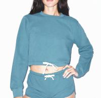 China Cotton Polyester Crew Neck Long Sleeve 260gsm Womens Cropped Sweatshirt for sale