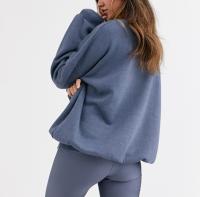 China Oversize Plain Crew Neck Sweatshirt Dropped Shoulder Sweatshirt In Elephant Gray for sale