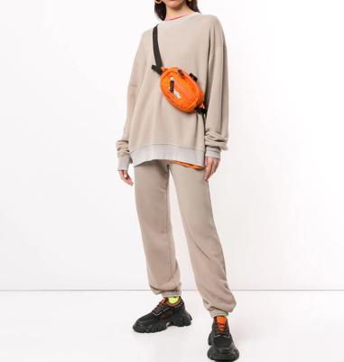 China Fashion Custom Girls Plain Crew Neck Sweatshirt Women Blank Jumper Sports Suit for sale