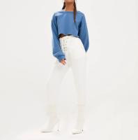 China Knitted fabric Women Crop Top Sweatshirt for sale