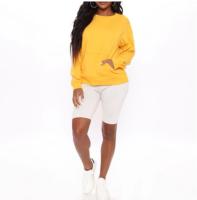 China Crew Neck Dropped Shoulders Sleeve Oversize Blank Plain Colored Sweatshirts For Women for sale