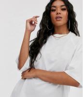 China 100 Cotton White Casual Tee Shirts Oversize Drop Shoulder T Shirt Women'S Seam Design for sale