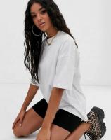 China 100 Cotton White Casual Tee Shirts Oversize Drop Shoulder T Shirt Women'S Seam Design for sale