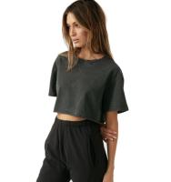 China Blank Crop Top Tee Shirt Plain Crop T Shirts For Women for sale