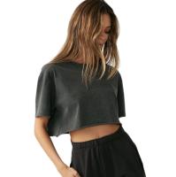 China Blank Crop Top Tee Shirt Plain Crop T Shirts For Women for sale