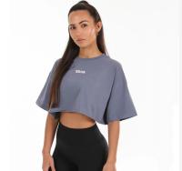 China Fashion Cotton Spandex Tee Blank T Shirts Loose Crop T Shirt for sale