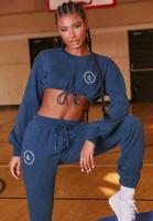 China Long Sleeve Sportswear Tracksuits Women Fitness Casual Loose Fitting Tracksuits for sale