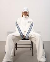 China Zip Up Track Hiphop Windproof Soft Stripe Design Casual Stand Up Collar Jacket for sale