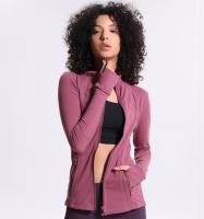 China Long Sleeve Women Tops Sports Track Jackets Purple Sport Coat for sale