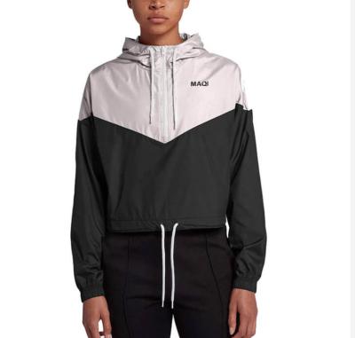 China Color Block Lightweight Windbreaker Jacket Women Fashion Jackets for sale