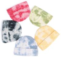 China Women'S Tie Dye 100 Acrylic Beanies And Caps Cuffed Warm Winter Knit Watch Hat Skull Cap for sale