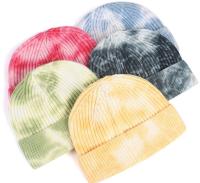 China Women'S Tie Dye 100 Acrylic Beanies And Caps Cuffed Warm Winter Knit Watch Hat Skull Cap for sale