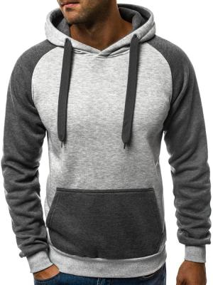 China Winter Long Sleeve 60 Cotton 40 Acrylic Hooded Standard Color Block Pocket Slim Men'S Sweater for sale