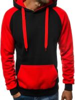 China Winter Long Sleeve 60 Cotton 40 Acrylic Hooded Standard Color Block Pocket Slim Men'S Sweater for sale