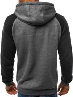 China Winter Long Sleeve 60 Cotton 40 Acrylic Hooded Standard Color Block Pocket Slim Men'S Sweater for sale