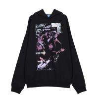 China 2021 New Styels  Black And Dark Brown Pullover Printed Casual Fleece Hoodies Custom Logo for sale