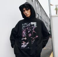 China 2021 New Styels  Black And Dark Brown Pullover Printed Casual Fleece Hoodies Custom Logo for sale