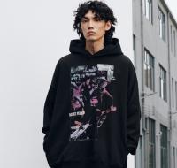 China 2021 New Styels  Black And Dark Brown Pullover Printed Casual Fleece Hoodies Custom Logo for sale