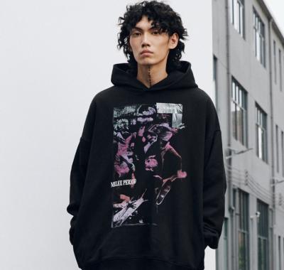 China 2021 New Styels  Black And Dark Brown Pullover Printed Casual Fleece Hoodies Custom Logo for sale