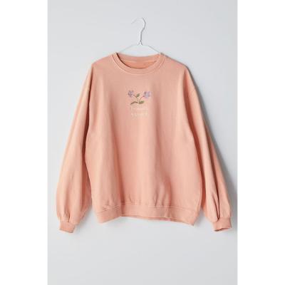 China Custom Plain Pullover Cotton Women Crew Neck Shirt Casual Sweatshirt for sale