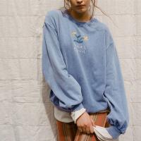 China Custom Plain Pullover Cotton Women Crew Neck Shirt Casual Sweatshirt for sale