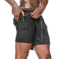 China Custom Mens Running Training Shorts With Pocket Workout Bodybuilding Gym Sports for sale