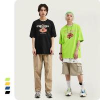 China Spring And Summer Steak Meat Food Print Loose T-Shirt Short Sleeve 180g/m2 for sale