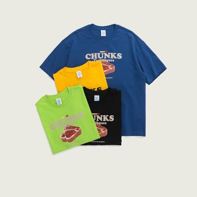 China Spring And Summer Steak Meat Food Print Loose T-Shirt Short Sleeve 180g/m2 for sale