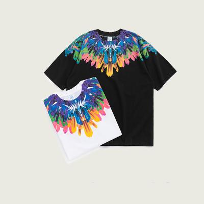 China Spring Summer Abstract Ice Bar Printing Blank T-Shirt Loose Casual 150 grams for sale
