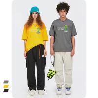 China Street Personality Fun Cactus Print Short Sleeve T Shirt Loose 210g for sale
