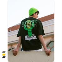 China Street Personality Fun Cactus Print Short Sleeve T Shirt Loose 210g for sale