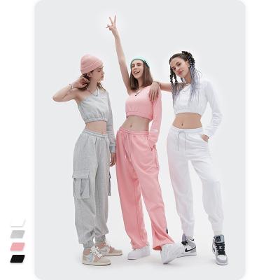 China Spring Summer Sportswear Tracksuits Off Shoulder Off Navel Off Waist Squat Proof for sale