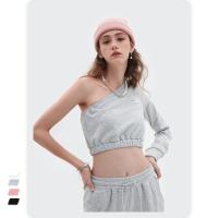 China Spring Summer Sportswear Tracksuits Off Shoulder Off Navel Off Waist Squat Proof for sale