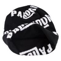 China Custom Men Winter Beanie Slouchy Knitted Hats Black With Jacquard Logo for sale