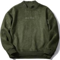China 100% cotton Graphic Print Suede Plain Crew Neck Sweatshirt for sale