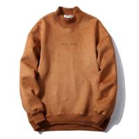 China 100% cotton Graphic Print Suede Plain Crew Neck Sweatshirt for sale