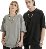 China Custom Contrast Stitch Thread Blank T Shirts Short Sleeves 2XL No Label for sale