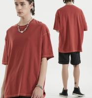 China Custom Contrast Stitch Thread Blank T Shirts Short Sleeves 2XL No Label for sale