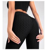 China High Waist Workout Jacquard Women's Sports Leggings Sexy Fitness Gym Stretch Tights for sale