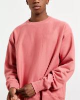 China Dropped Shoulder Fleece Crew Neck Sweatshirt Men Hoodies Pink Color for sale