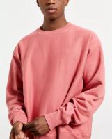 China Dropped Shoulder Fleece Crew Neck Sweatshirt Men Hoodies Pink Color for sale