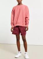 China Dropped Shoulder Fleece Crew Neck Sweatshirt Men Hoodies Pink Color for sale
