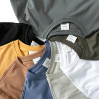 China Men'S 100% Cotton 210gsm Blank T Shirts Short Sleeve Compressed for sale