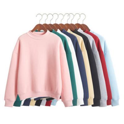 China Spring Plain Crew Neck Sweatshirt Custom Logo Workout Pullover Women'S Hoodies for sale