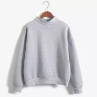 China Spring Plain Crew Neck Sweatshirt Custom Logo Workout Pullover Women'S Hoodies for sale