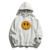 China Patchwork Sports Team Hoodies Zipper Pocket Smile Face Fleece Pullover for sale