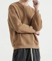 China Vintage Custom Cotton Fleece Crewneck Blank Oversized Sweatshirt Loose Unisex for sale