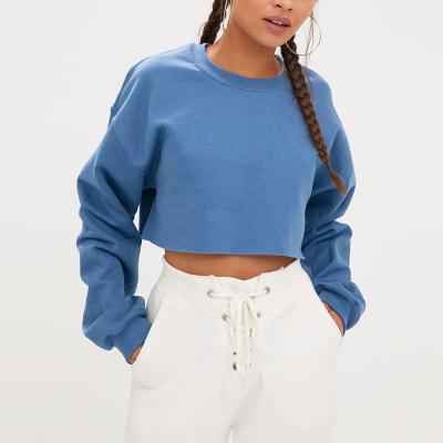 China Women Cropped Sweater Soft Crewneck Sweatshirt Customized for sale