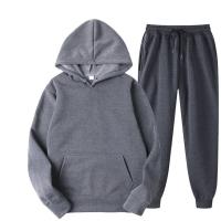 China Men Sport Pullover Sweater Set Two Piece Hoodie and Sweatpants Hooded Solid Color for sale