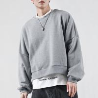 China Drop Shoulder French Terry Cotton Blank Plain Mens Oversized Crewneck Sweatshirts for sale